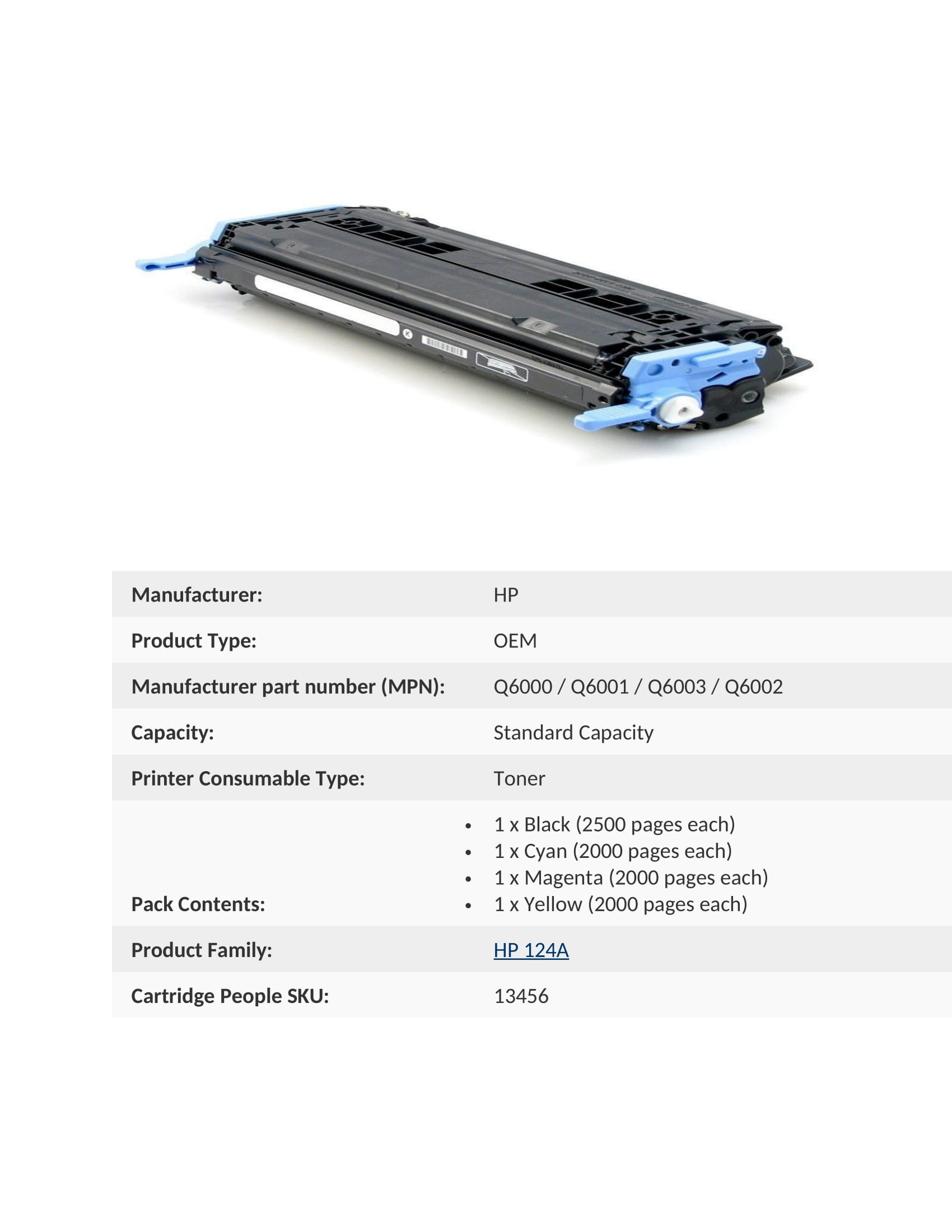 Q6000 HP 124A BLACK LASERJET 2600N SERIES More Info